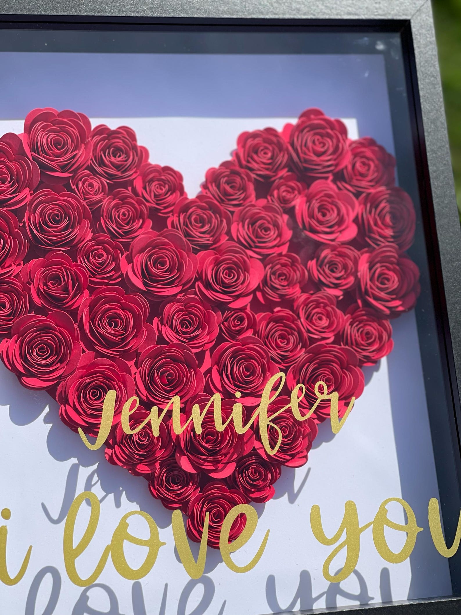 Heart Shadow Box, Paper Roses, Valentine's Day Decor - Etsy