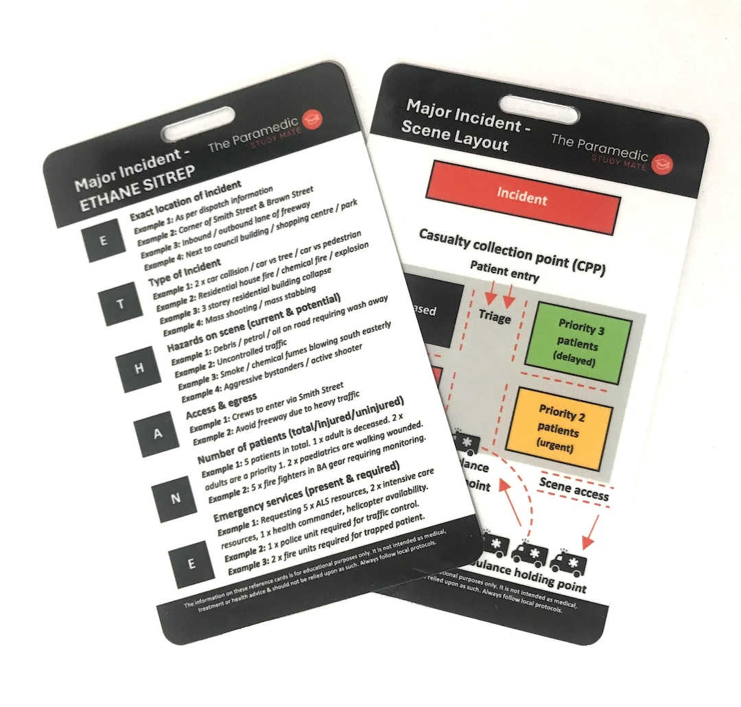 Australian & New Zealand Paramedic ETHANE SITREP Reference Card - Etsy ...