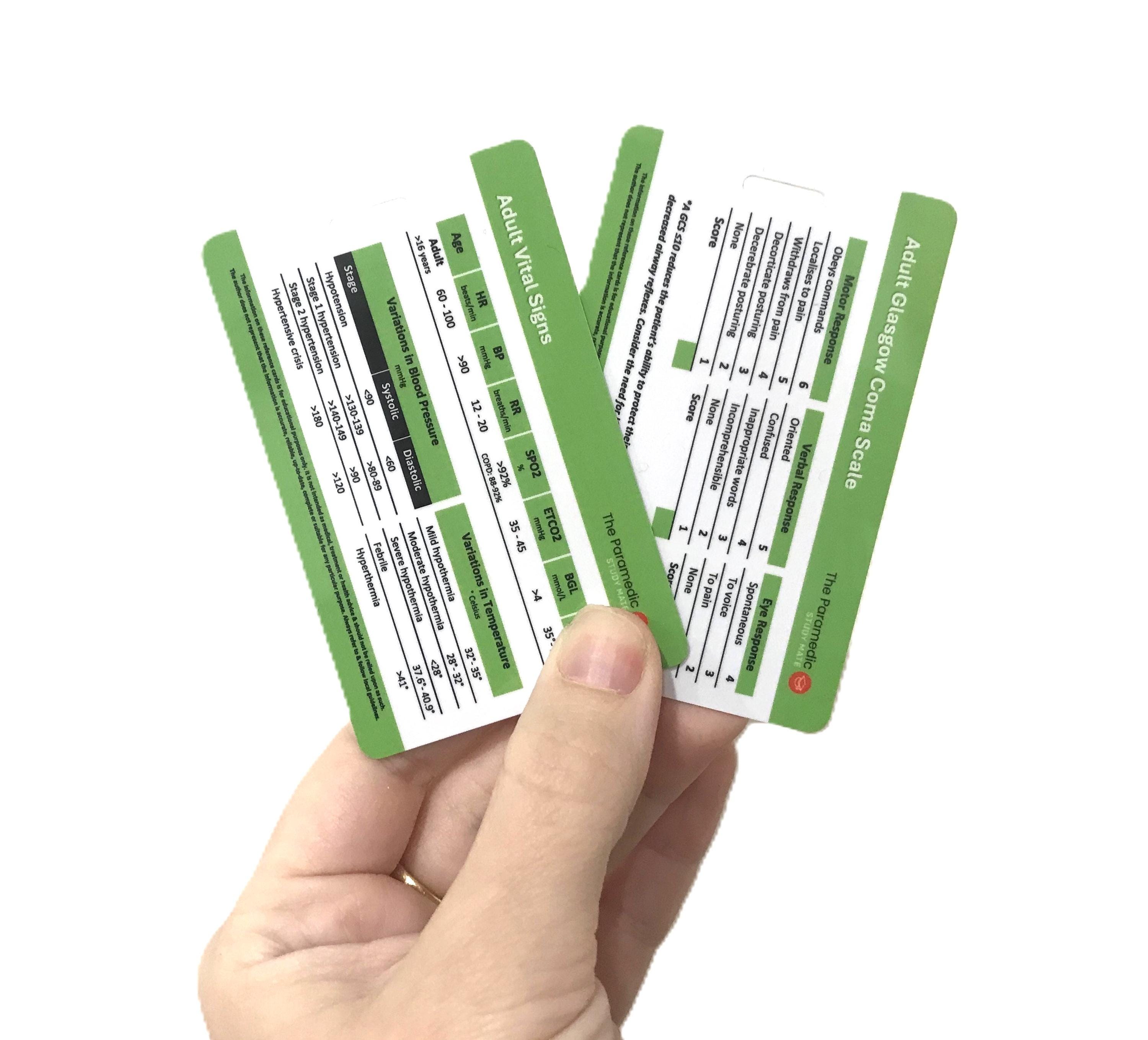 Australian and New Zealand Paramedic Adult Vital Signs & GCS Reference ...