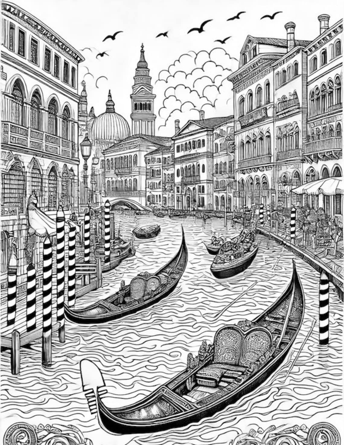 Adult Coloring Pages - Adult Coloring Book - Travel Coloring Pages ...