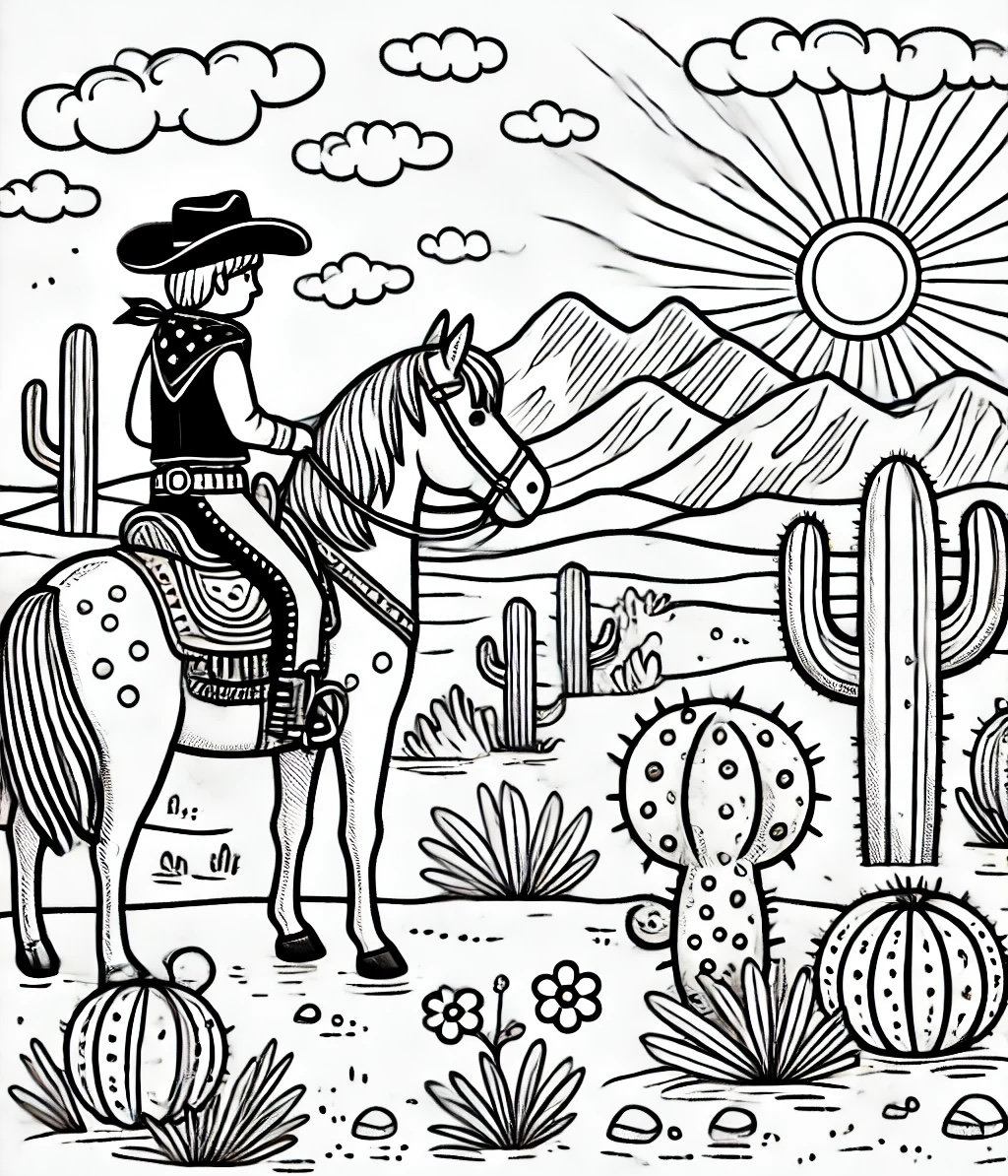 Kids Coloring Pages - Cowboy Coloring Pages - Wild West Coloring Pages ...