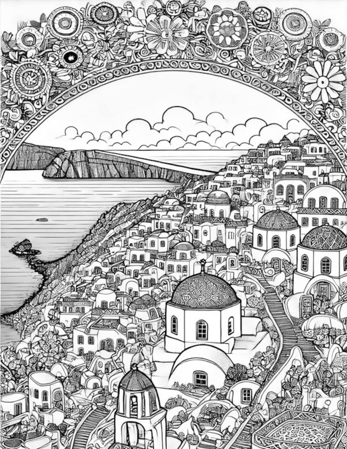 Adult Coloring Pages - Adult Coloring Book - Travel Coloring Pages ...