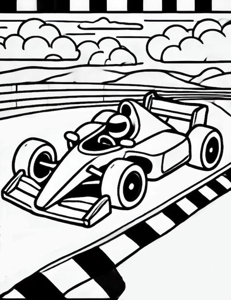 Kids Coloring Pages - Race Car Coloring Pages - Race Car Coloring Sheet ...