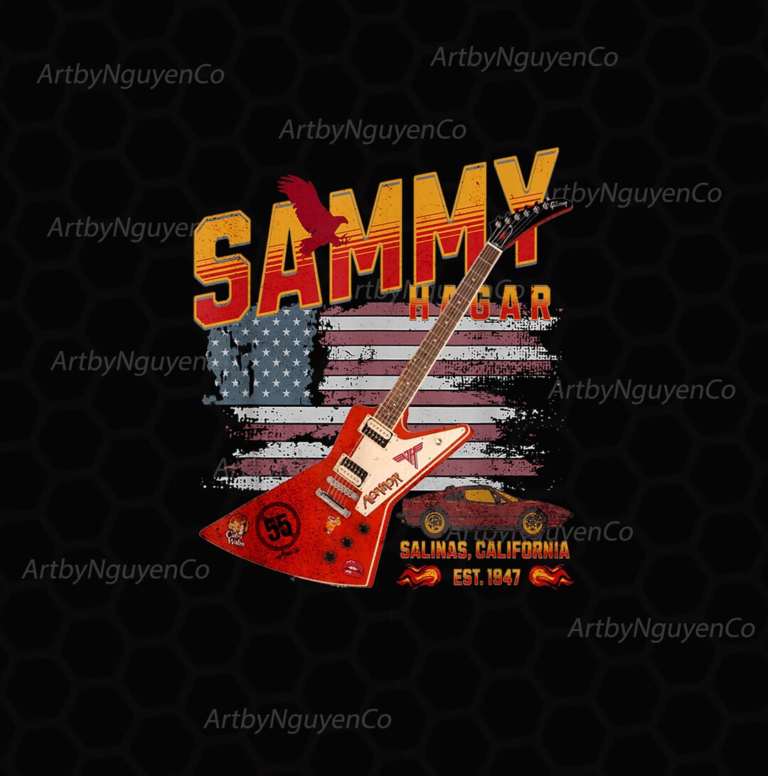 Sammy Red Guitar Rock Both Worlds VH Tour Concert Png, Digital Download ...
