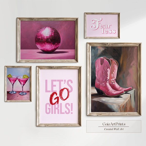 Pink Gallery Wall Set - Etsy
