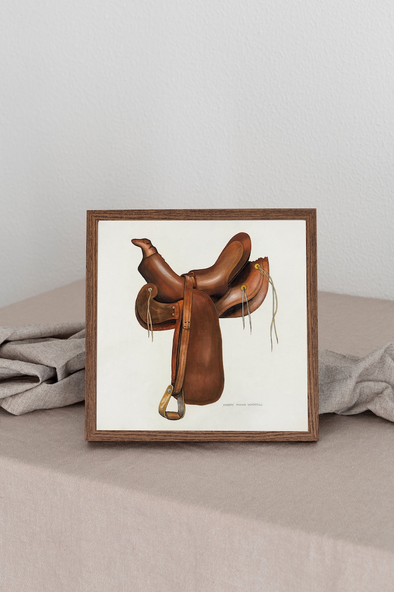 Vintage Saddle Illustrations | Printable Wall Art | Set of 3 Prints ...