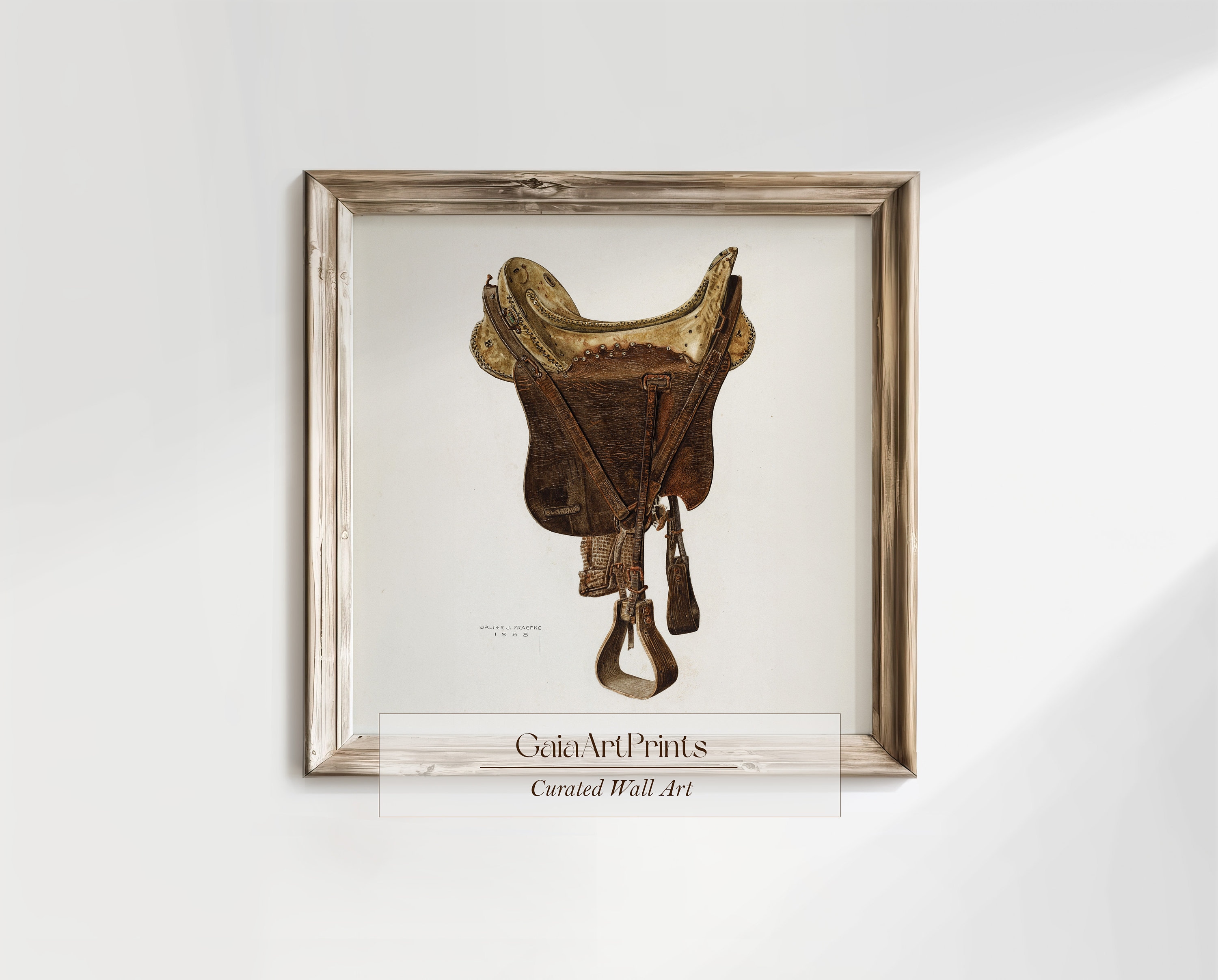 Vintage Saddle Illustrations | Printable Wall Art | Set of 3 Prints ...