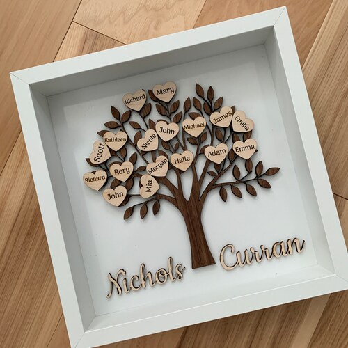 Personalized Family Tree Keepsake Wooden Wall Art Christmas - Etsy