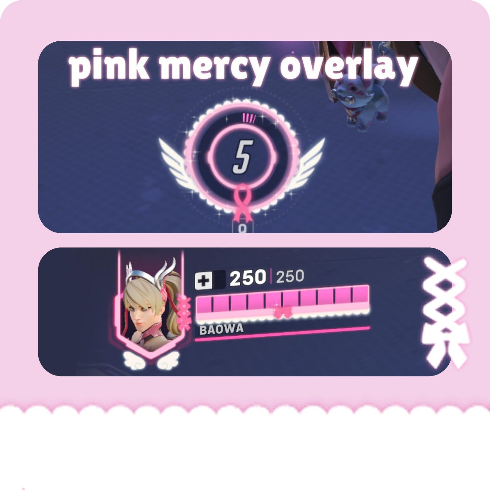 Pink Mercy Inspired Overlay Twitch Stream Overlay, Overwatch 2 Emotes ...