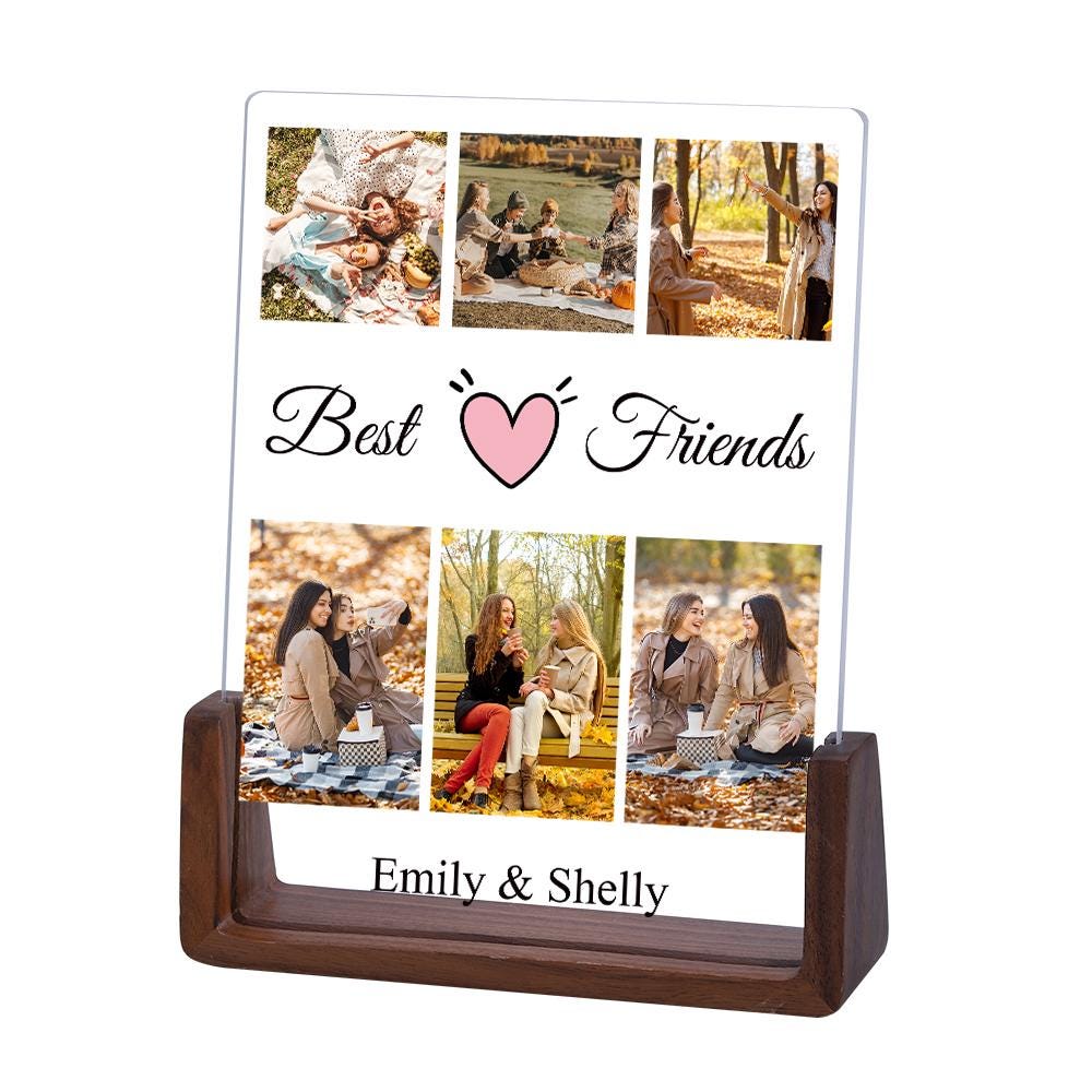 Custom Best Friend Photo Plaque, Personalized Picture Frame With Stand ...