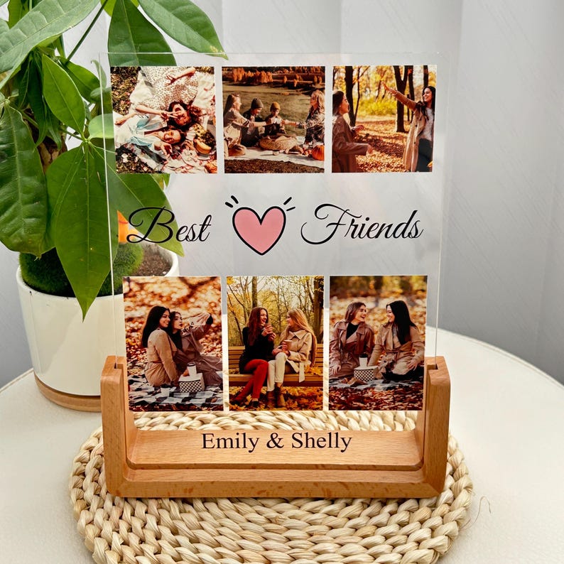 Custom Best Friend Photo Plaque, Personalized Picture Frame With Stand ...