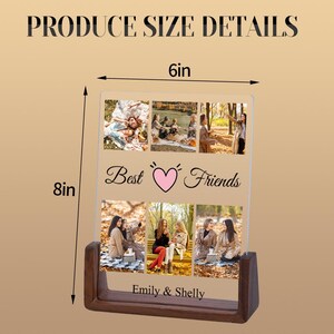 Custom Best Friend Photo Plaque, Personalized Picture Frame With Stand ...