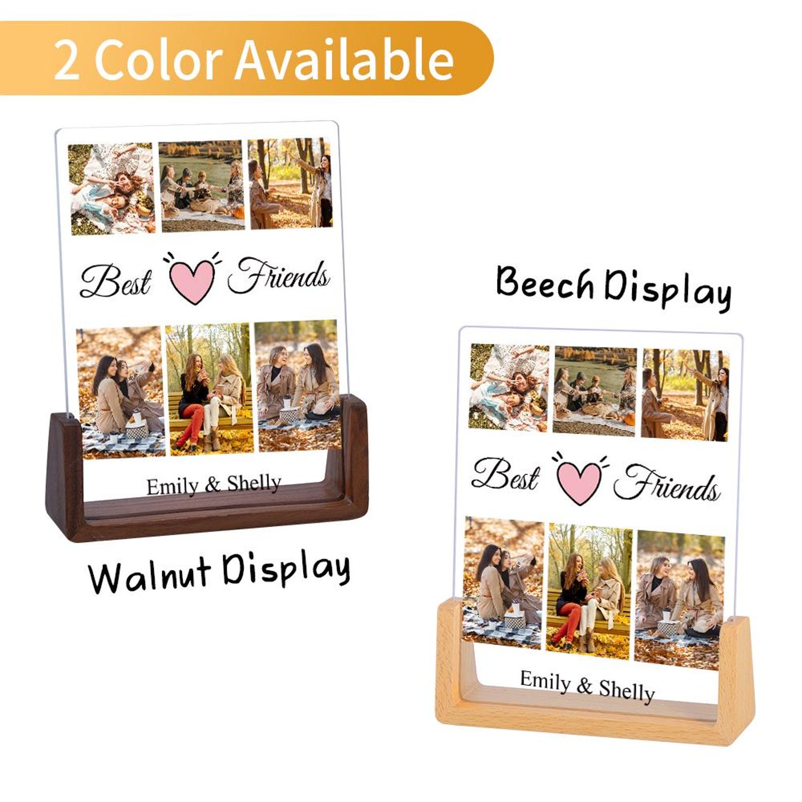 Custom Best Friend Photo Plaque, Personalized Picture Frame With Stand ...