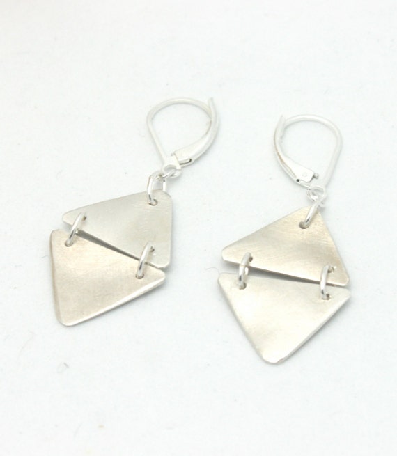 Items similar to Deconstructed aRt DeCo Diamond Shaped Fine Silver ...