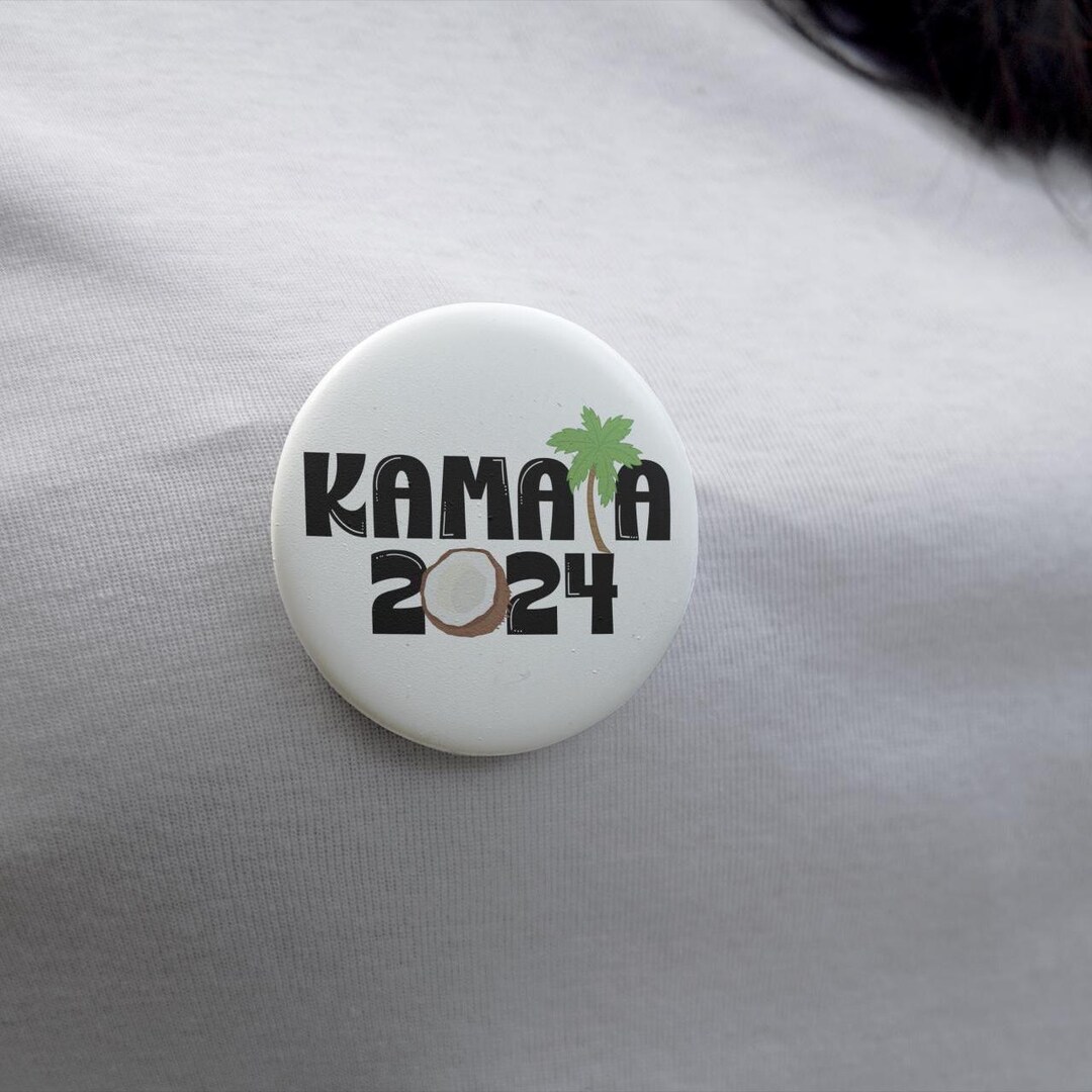 Kamala 2024 Coconut Tree Pin Button Set, Kamala Pins Buttons, President ...