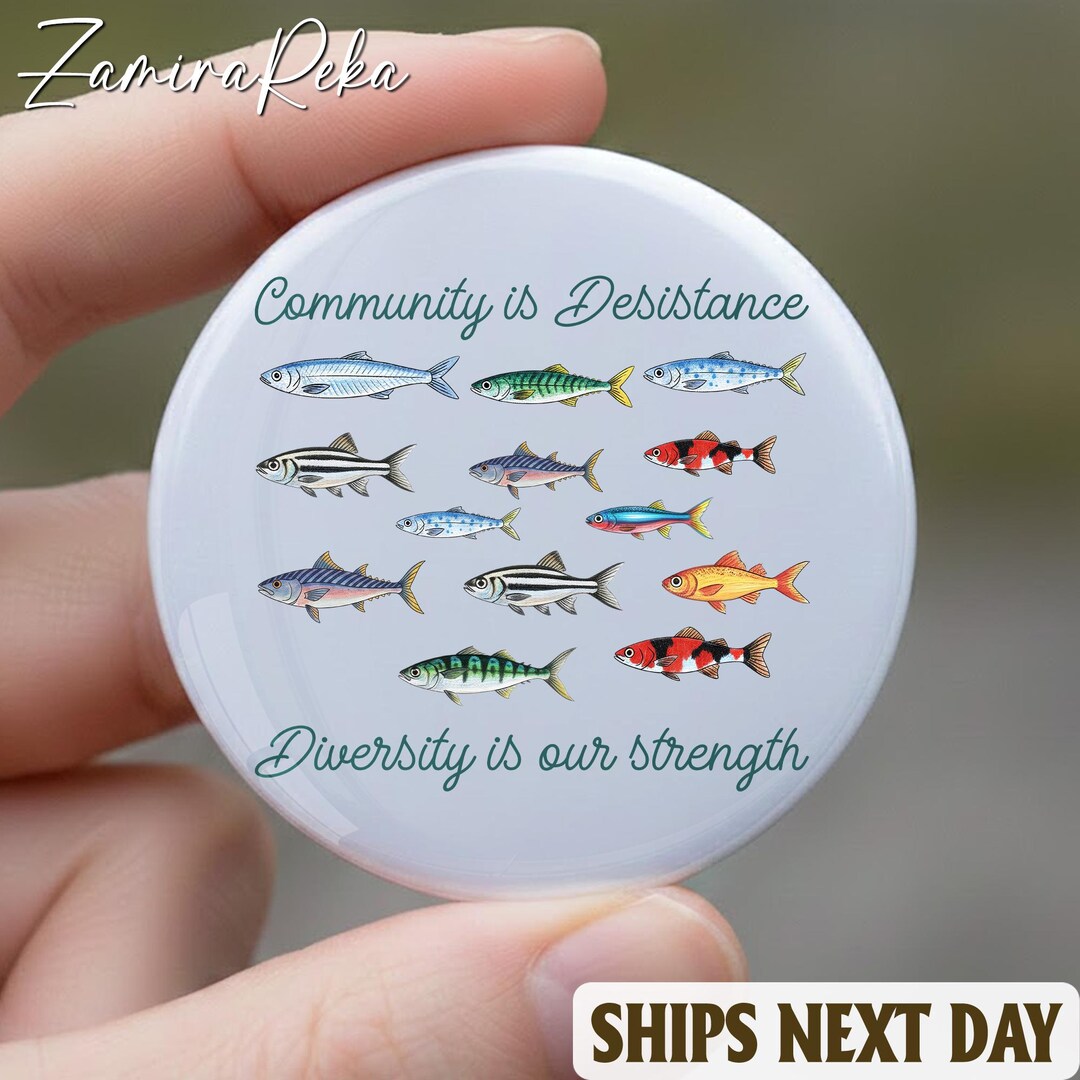 Anti ICE Community is Resistance Pin Button, Anti-ice Activism Pinback ...