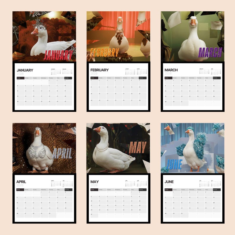 The Life of a Show Goose Calendar 2026, Funny Silly Goose Wall Calendar ...