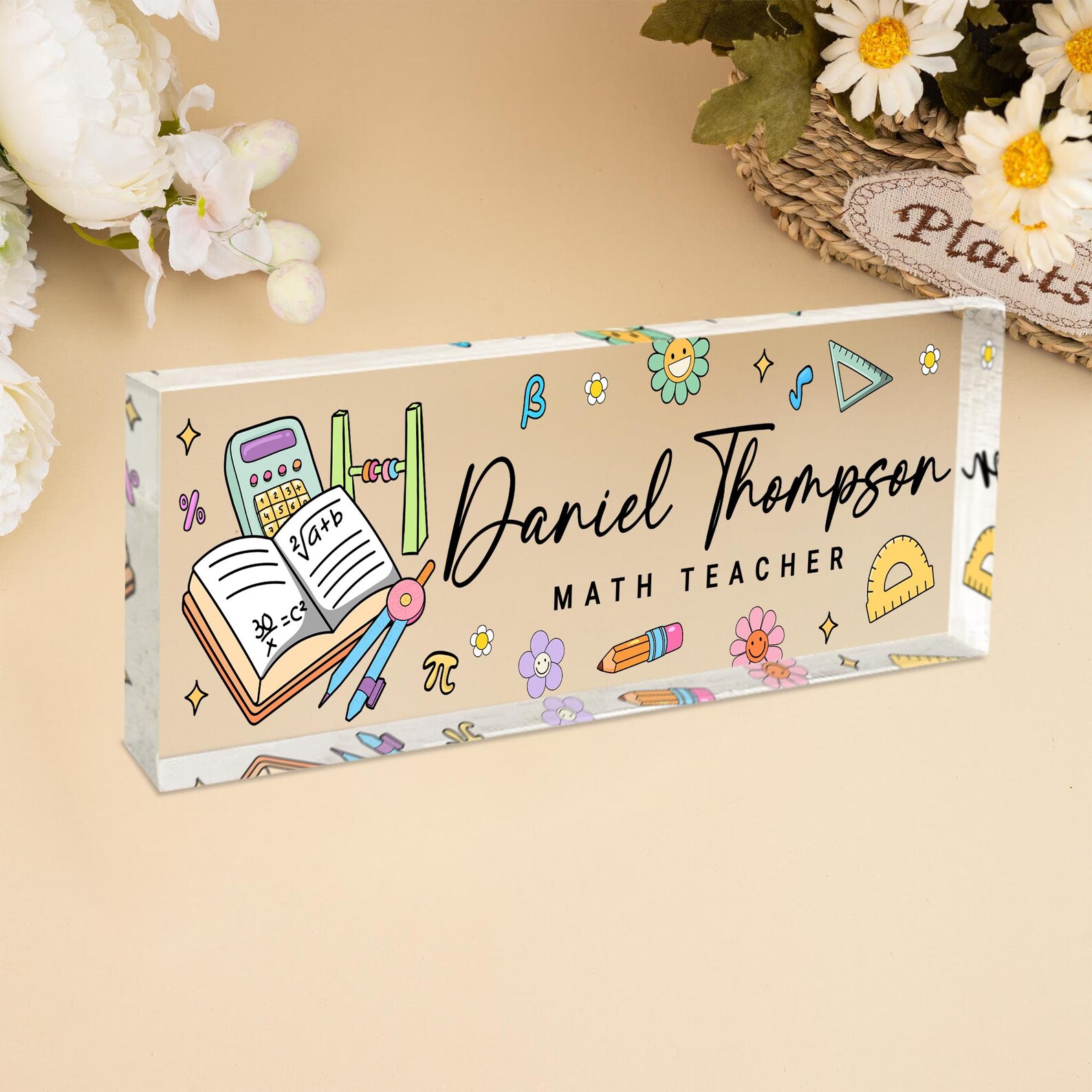 Custom Math Teacher Desk Name Plate, It’s A Good Day to Do Sum Math ...