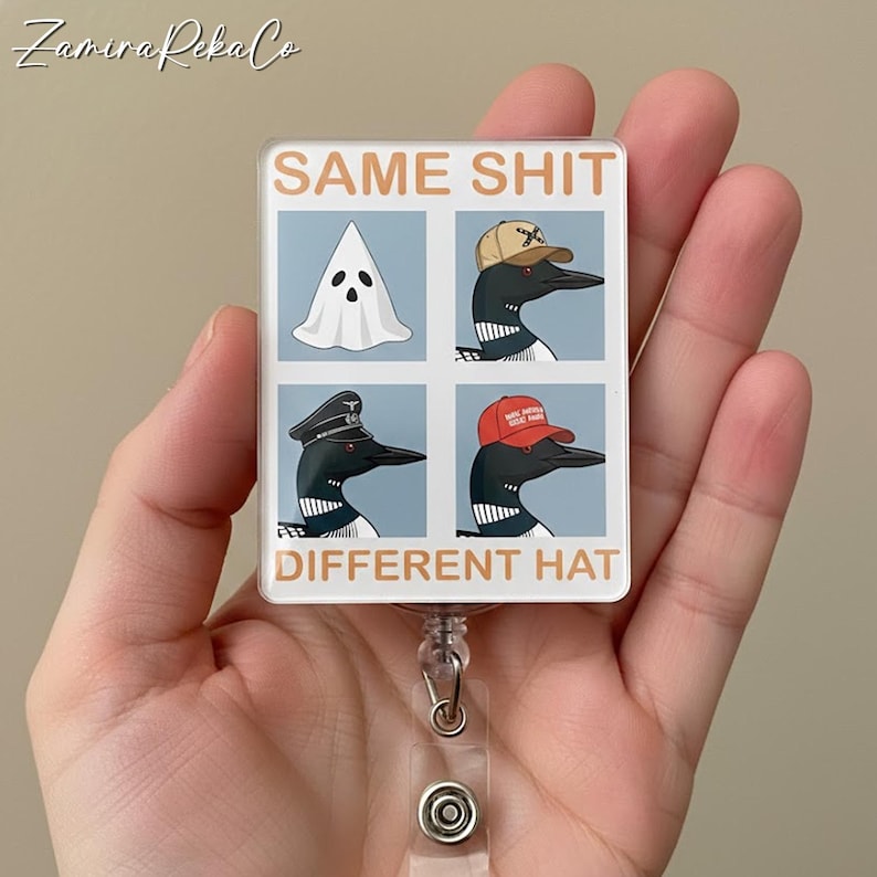 Same Shit but Different Hat Badge Reel | MN State Bird Loon Protest ID ...