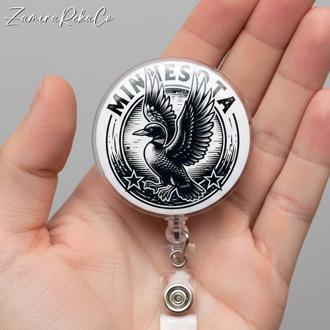 Stand With Minnesota Loon Bird Badge Reel, MN State Bird Loon Protest ...