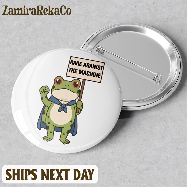 Rage Against the Machine Portland Frog Pin Button, Resist, Resistance ...