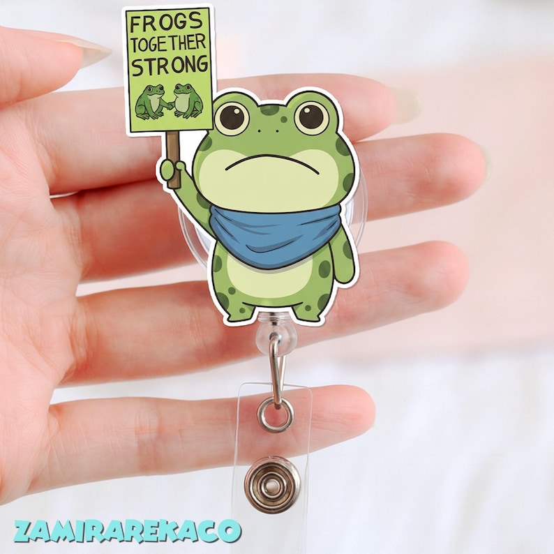Portland Frog Protest Frogs Together Strong Badge Reel, Anti-ice ...