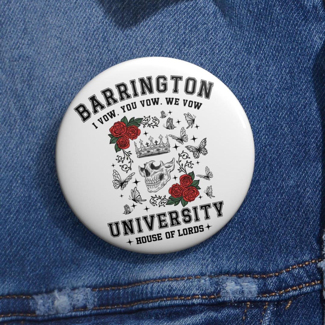 Barrington University I Vow You Vow We Vow 3 Sizes Pin Button, Floral ...