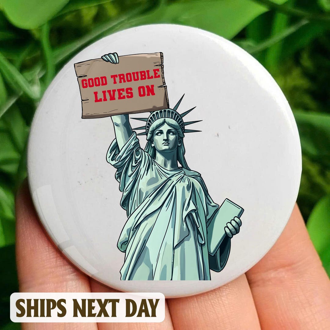 John Lewis Good Trouble Lives on Liberty Pin Buttons, John Lewis Button ...