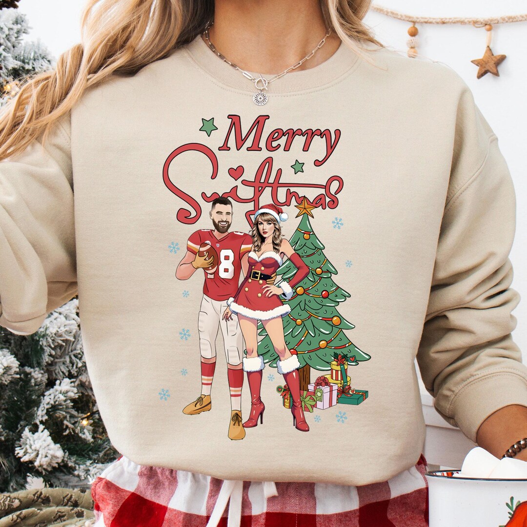 Merry Swiftmas TS and Trvis Christmas Sweatshirt, TS Fan Christmas ...