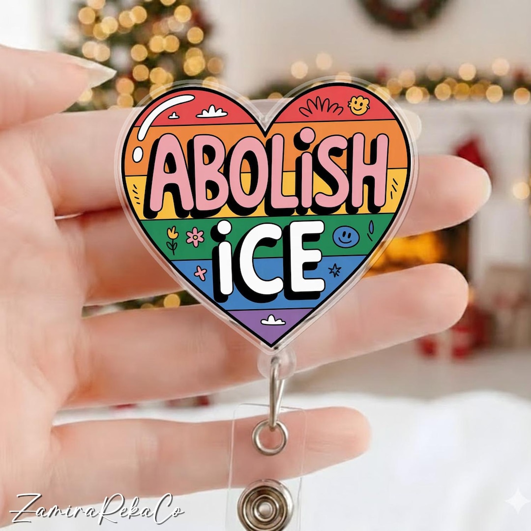 Abolish ICE Badge Reel | Social Justice ID Holder | Human Rights Badge ...