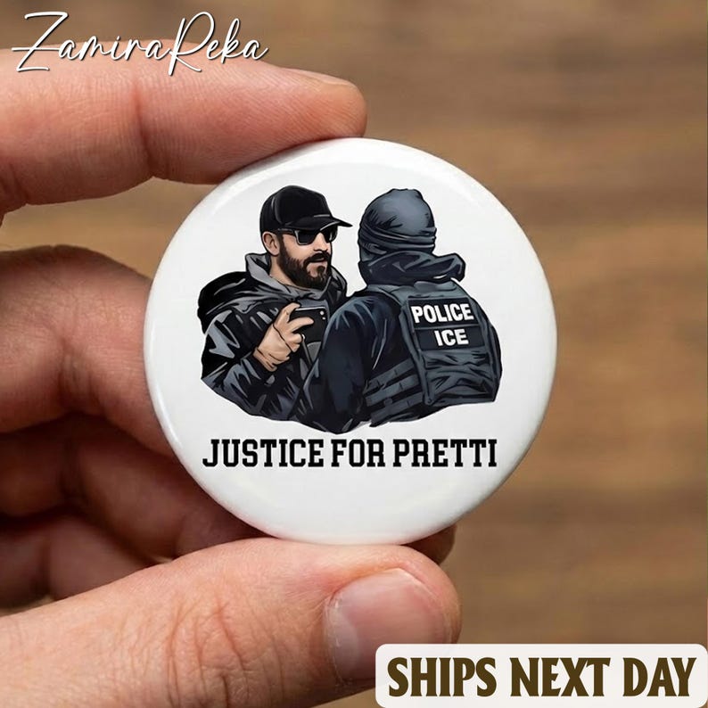 Justice for Alex Pretti Anti ICE Pin - Activism Accessory, Political ...