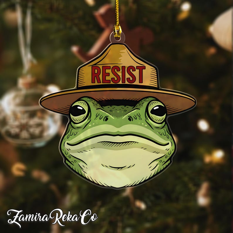 Resist Portland Frog Anti Trump Ornament, Political Ornament, Freedom ...