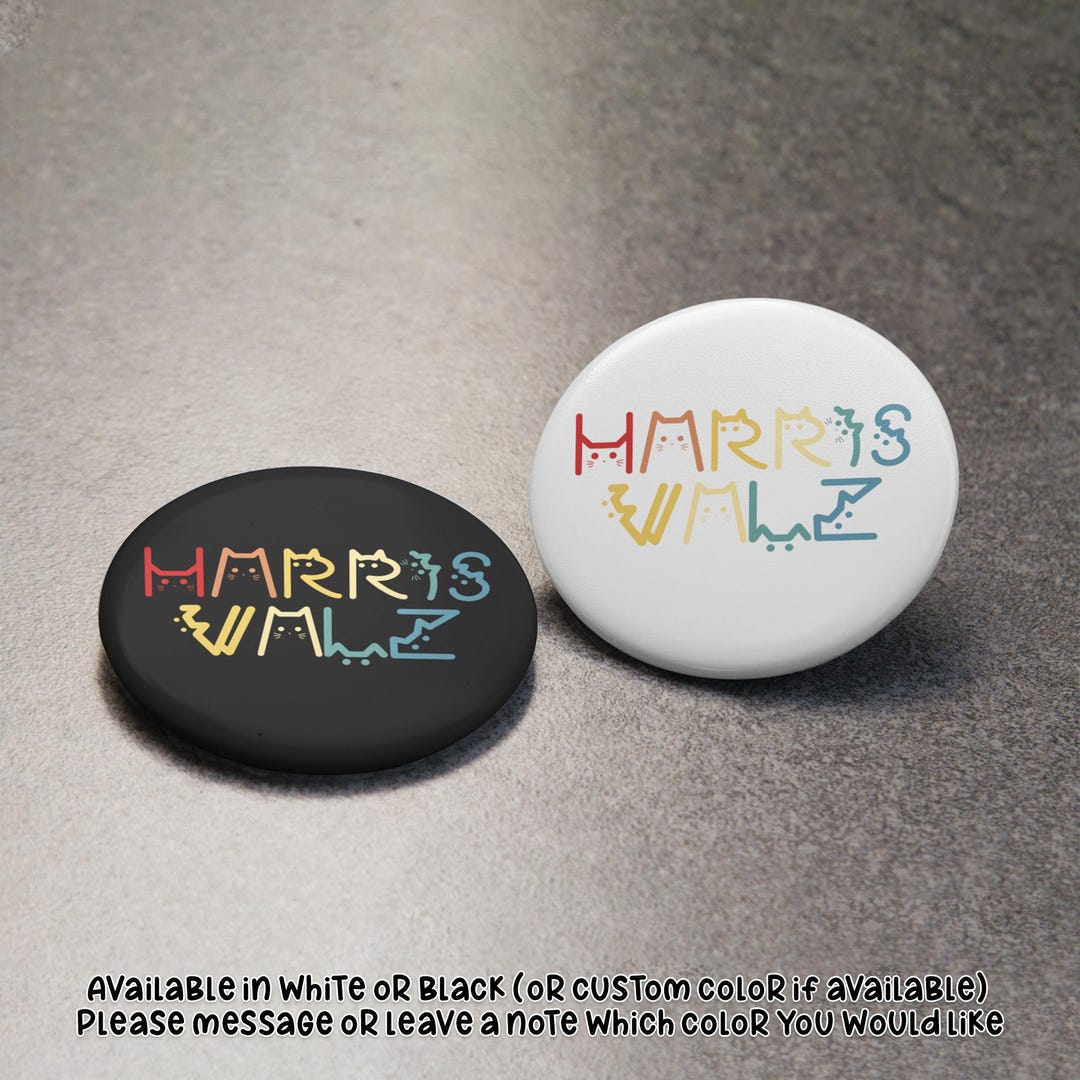 Harris Walz Cat Letter Pin Button Set, Kamala Pins Buttons, President ...