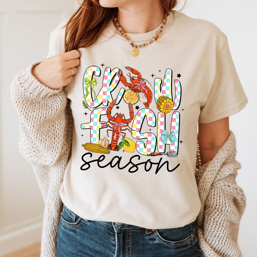 Checkered Crawfish Season, Crawfish Season Shirt, Crawfish Boil Shirt ...