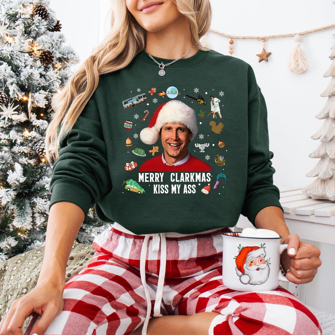 Merry Clarkmas Kiss My Ass Png, Retro Christmas Movie Story Png ...
