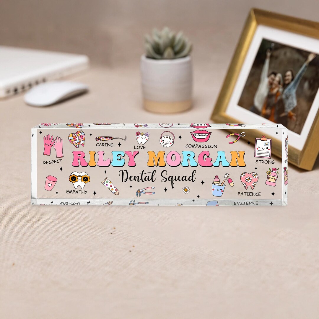 Custom Name Dental Desk Name Plate, Dentist Office Name Sign ...