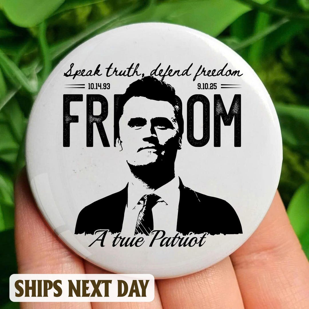 Charlie Kirk A True Patriot Pin, Justice for Charlie Kirk Pin Button ...