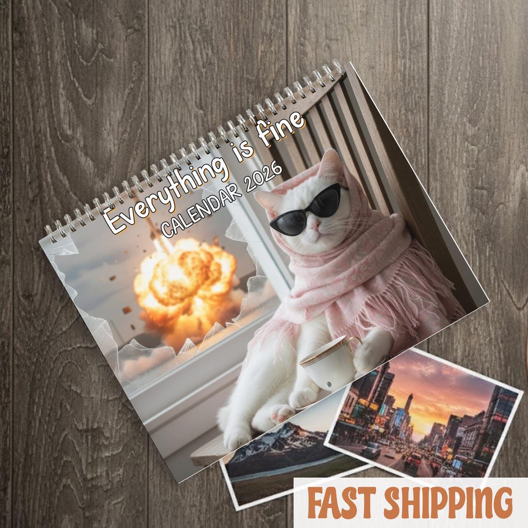 Meme Cat Mental Health Calendar 2026, Funny Cat Anxiety Calendar ...