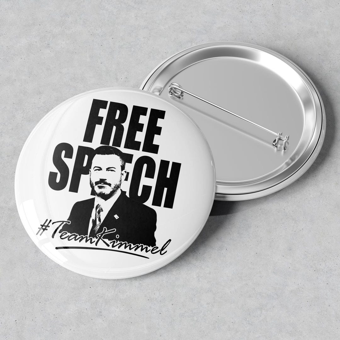 Kimmel Colbert Free Speech TV Show Pin Button, Support Late Night ...