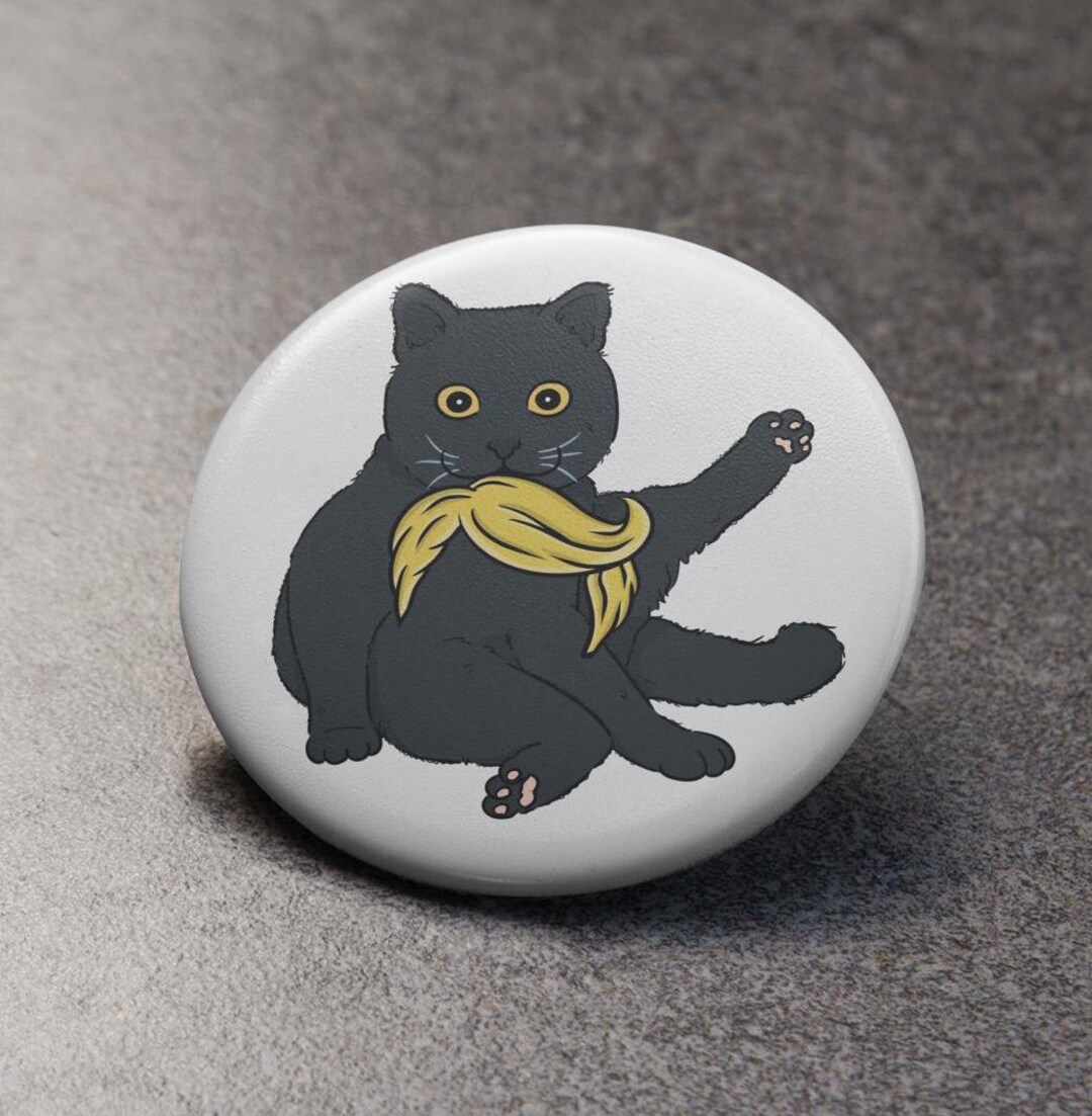 Cute Black Cat Vote for Kamala Pin Button, 2024 Election Cat Button ...