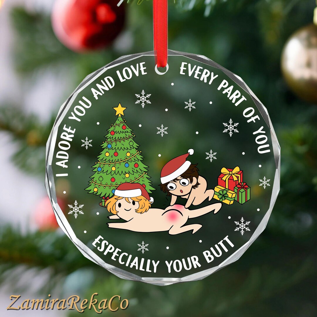 Funny Couple Christmas Ornament, Naughty Adult Humor Gift, I Adore You ...