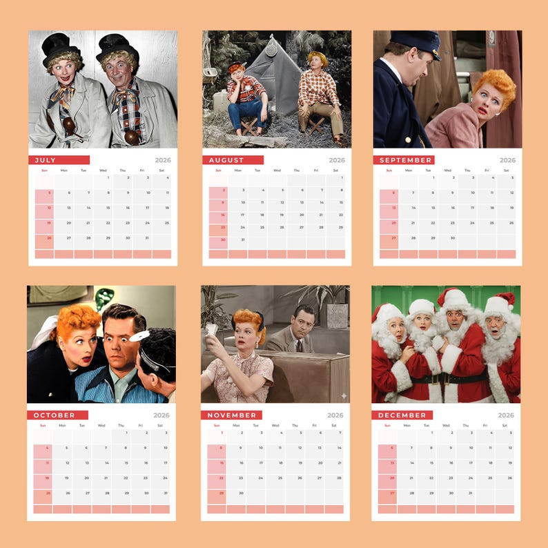 I Love Lucy 2026 Wall Calendar, Classic TV Show Calendar, Vintage ...