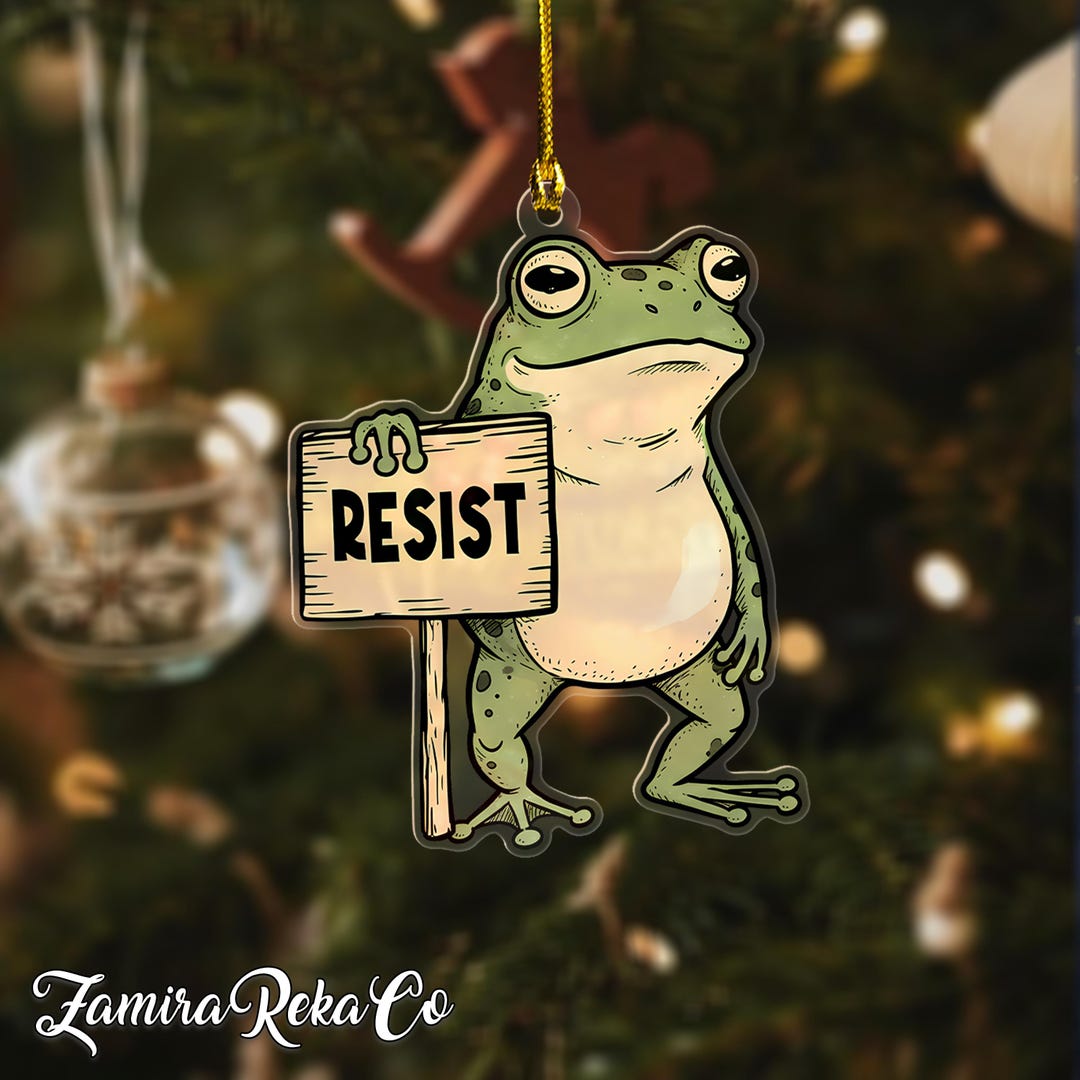 Portland Frog Resist Anti Trump Ornament, Political Ornament, Freedom ...