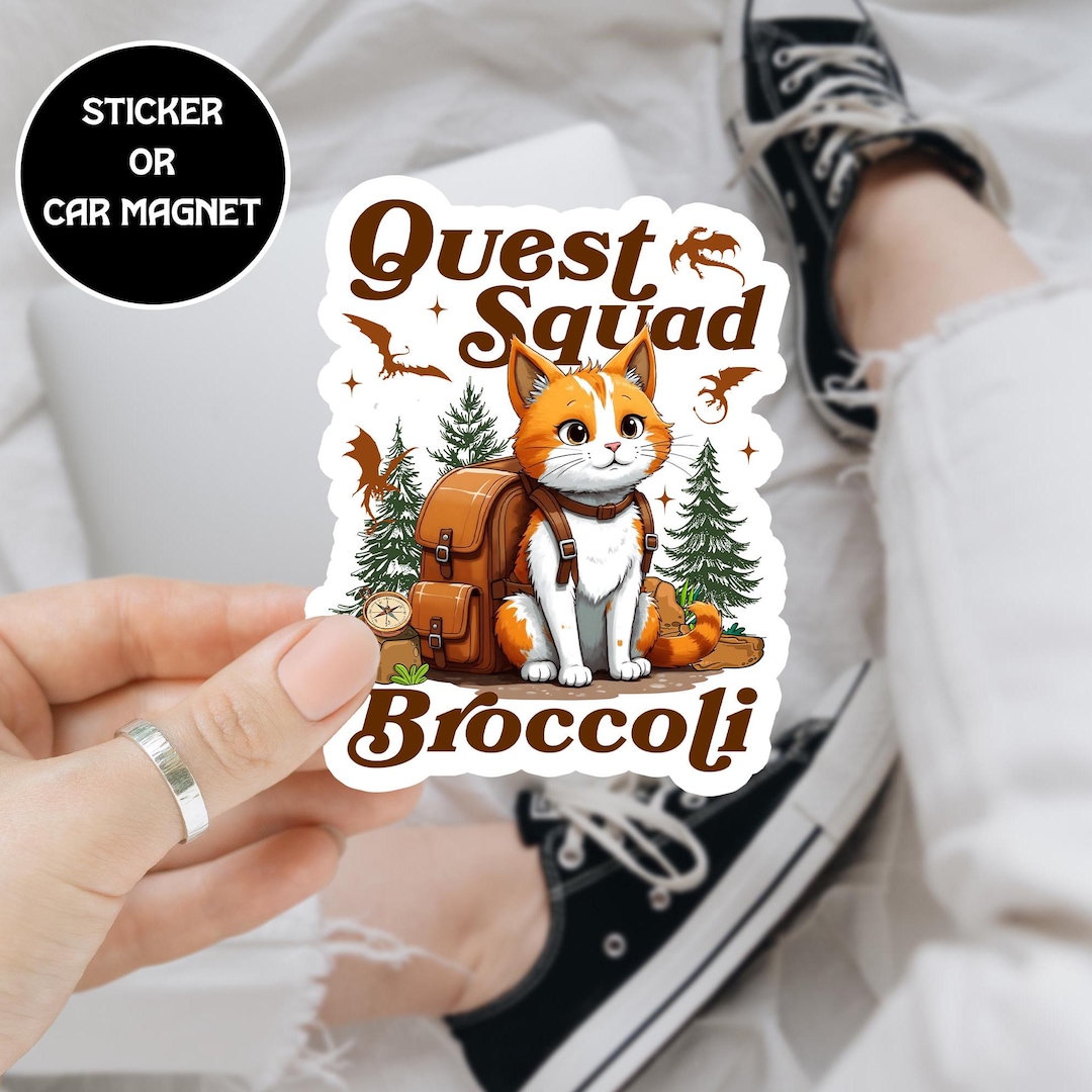 Quest Squad Broccoli Fourth Wing Sticker, Dragons Stickers, Fourth Wing ...