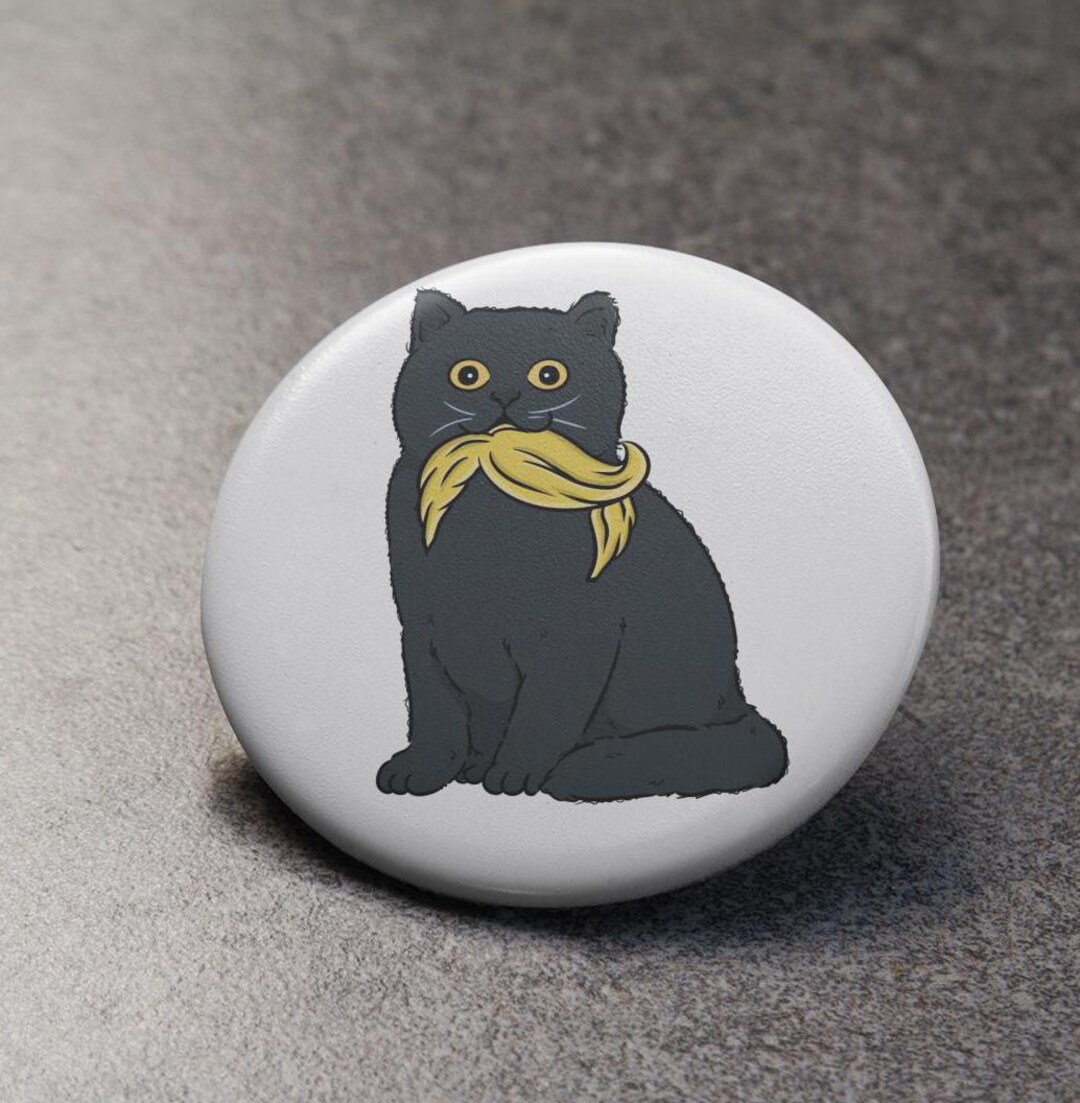 Cute Black Cat Vote for Kamala Pin Button, 2024 Election Cat Button ...