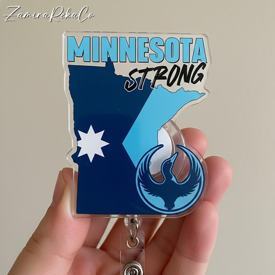 Minnesota Strong I Stand With Minneapolis Badge Reel, MN State Bird ...