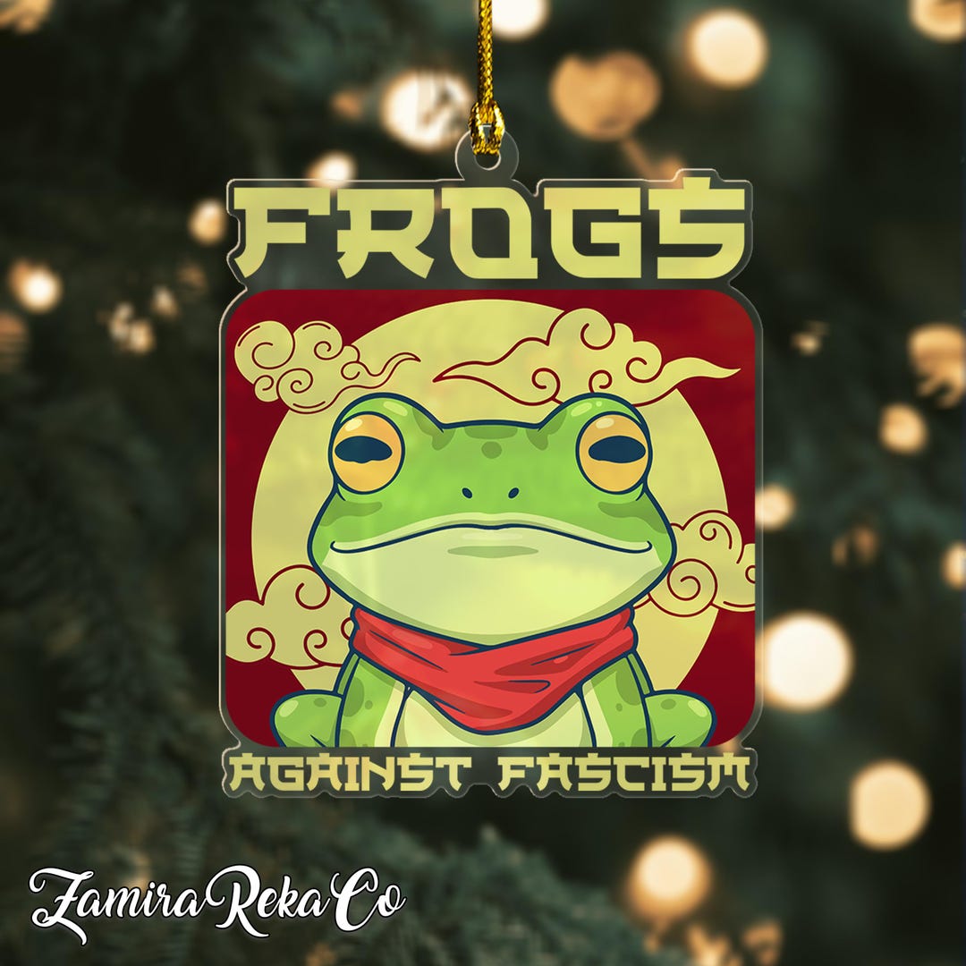 Frogs Against Fascism Anti Trump Japan Style Ornament, Political ...