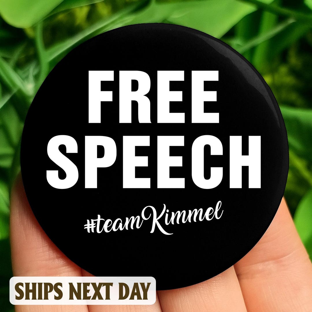 Free Speech Team Kimmel Pin Button, Support Late Night Comedy Button ...