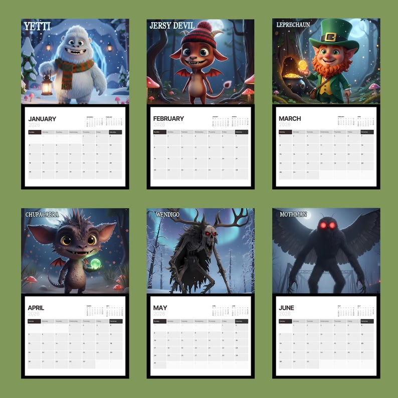Creepy Cryptids & Freaky Folklore Calendar 2026 | Dark Mythical ...