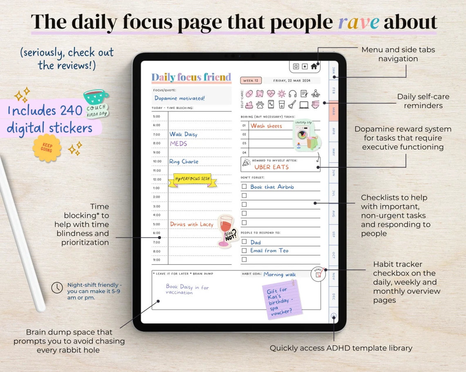 ADHD Digital Planner by a Fellow Adhder for Ipad, Goodnotes & Android ...